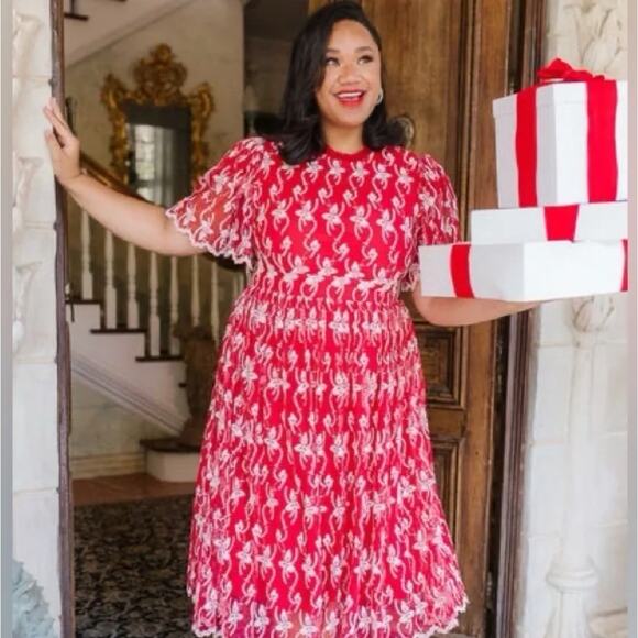 Ivy City Co | Dresses | Ivy City Co Amelia Midi Dress Xxl Red White ...